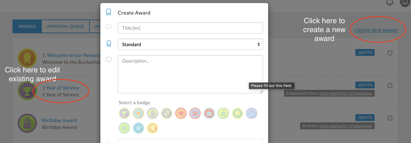 How Do I Create A Service Anniversary Award?