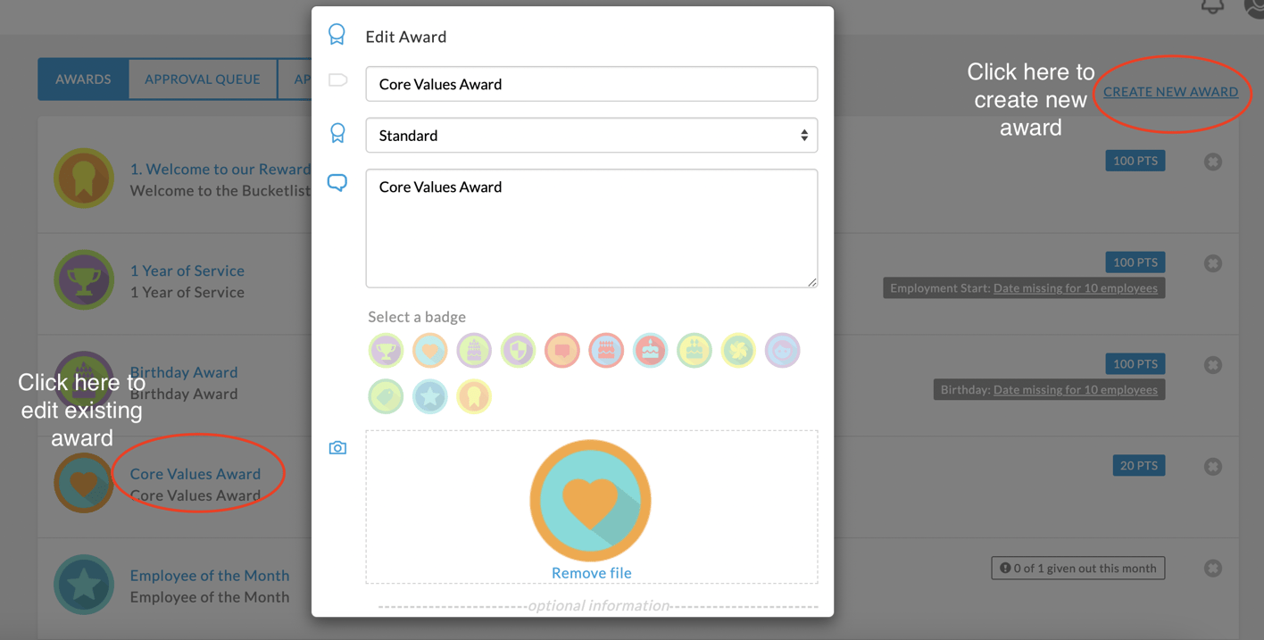 How Do I Create A Standard Award?