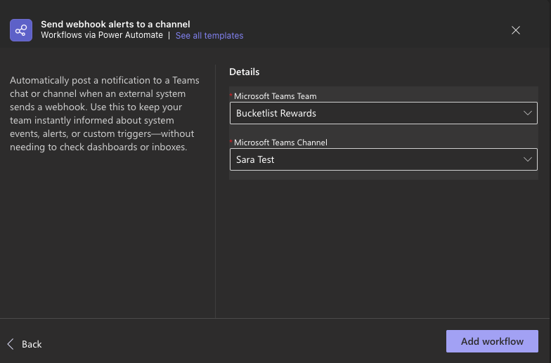 How to set up Microsoft Teams Integration with Bucketlist