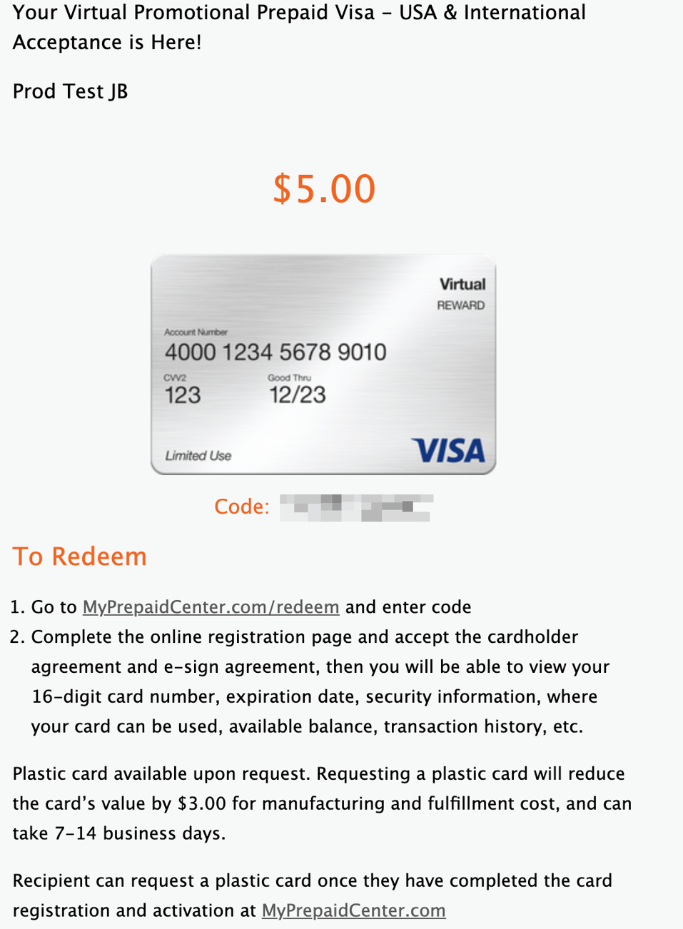 How do I claim my prepaid Visa or Mastercard after redeeming in Bucketlist?