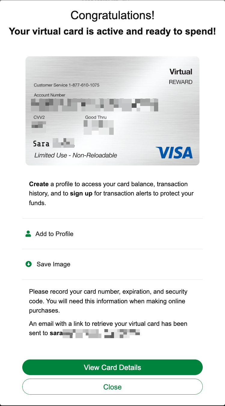 How do I claim my prepaid Visa or Mastercard after redeeming in Bucketlist?