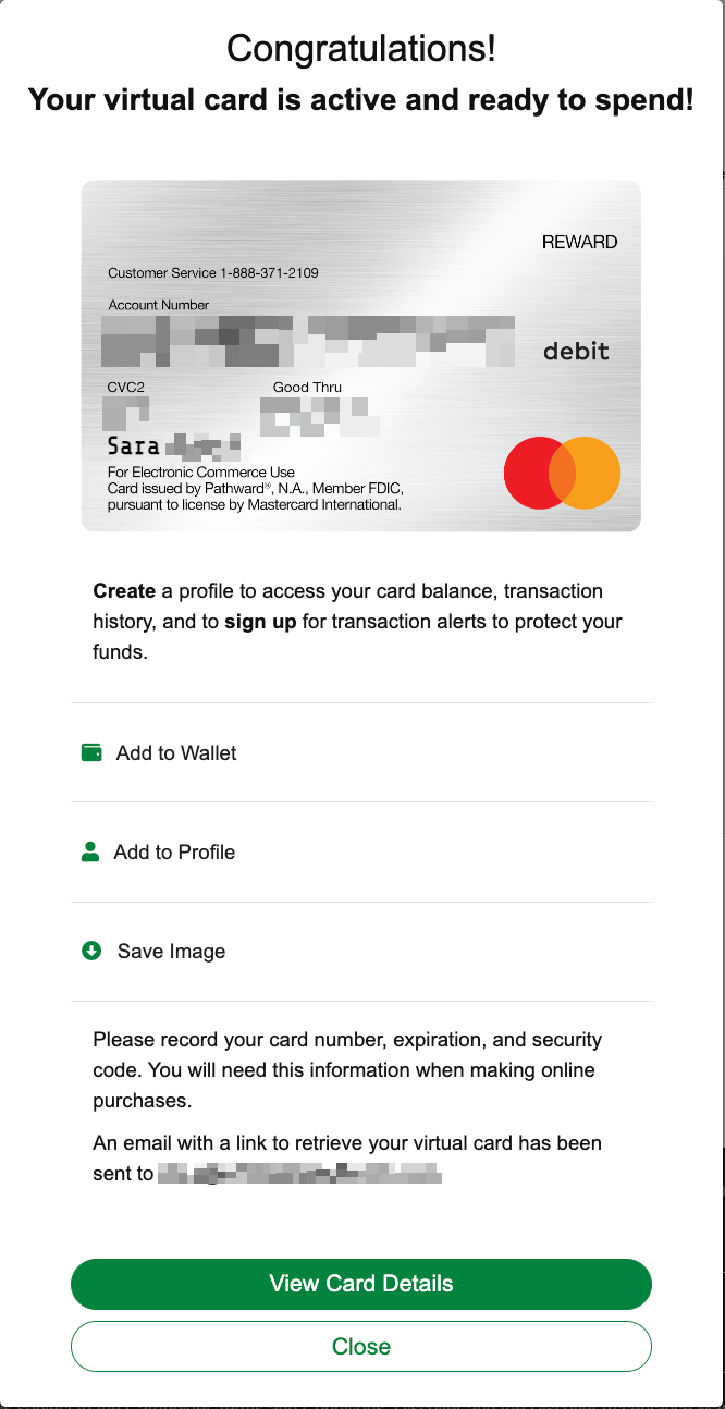 How do I claim my prepaid Visa or Mastercard after redeeming in Bucketlist?